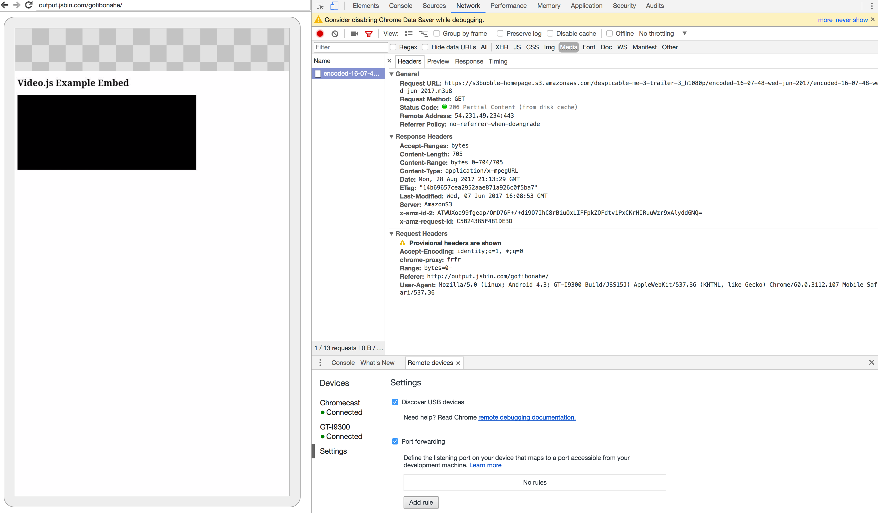 Headers not being sent specifically for Android Google Chrome · Issue #1246 · videojs/videojs ...