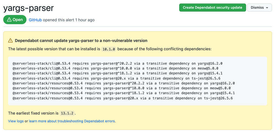 Dependabot complaining about dep-sec issues · Issue #1139 · sst/sst · GitHub