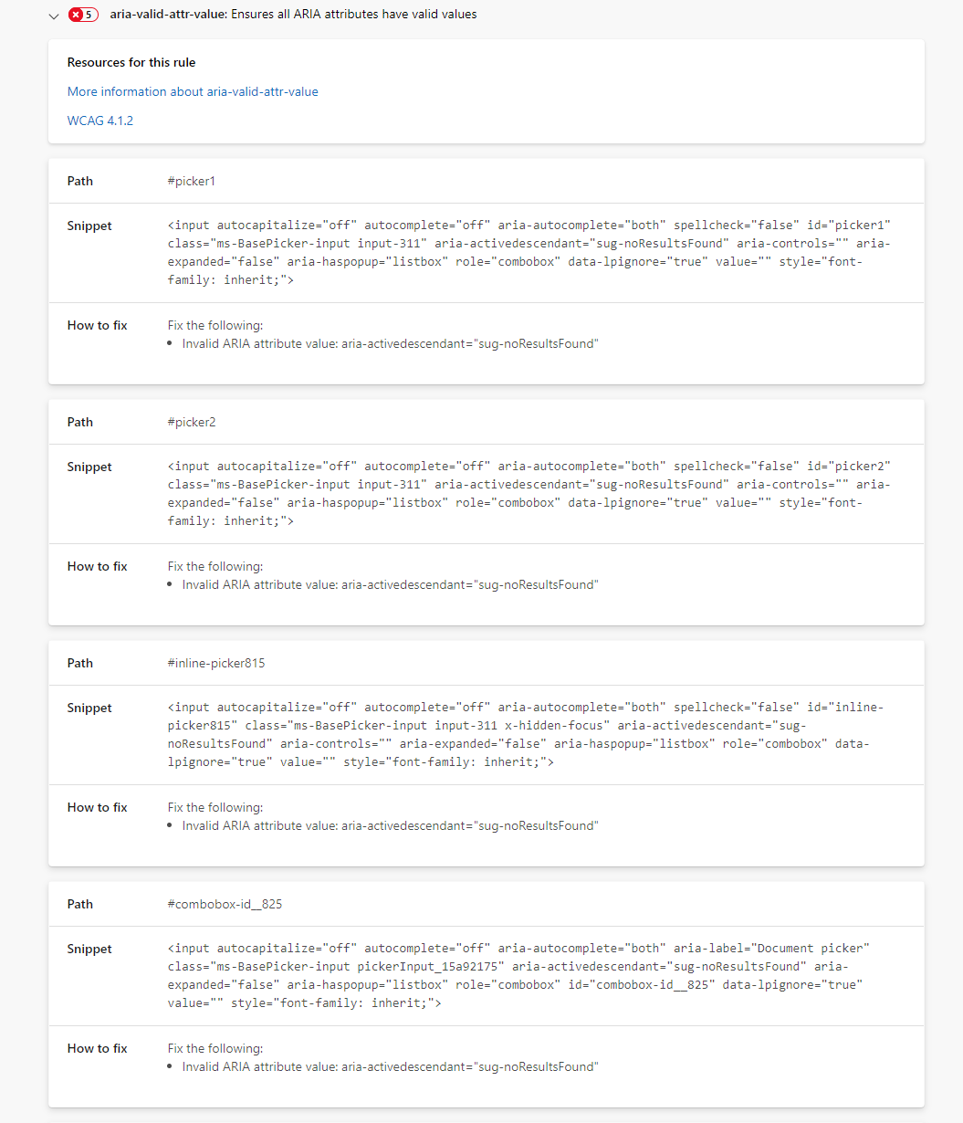 Picks demo page failing Accessibility Insights FastPass · Issue #21266 ...
