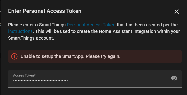 Smartthings : "unable to setup the SmartApp. Please try again" in 2021.12.1 · Issue #61682 ...