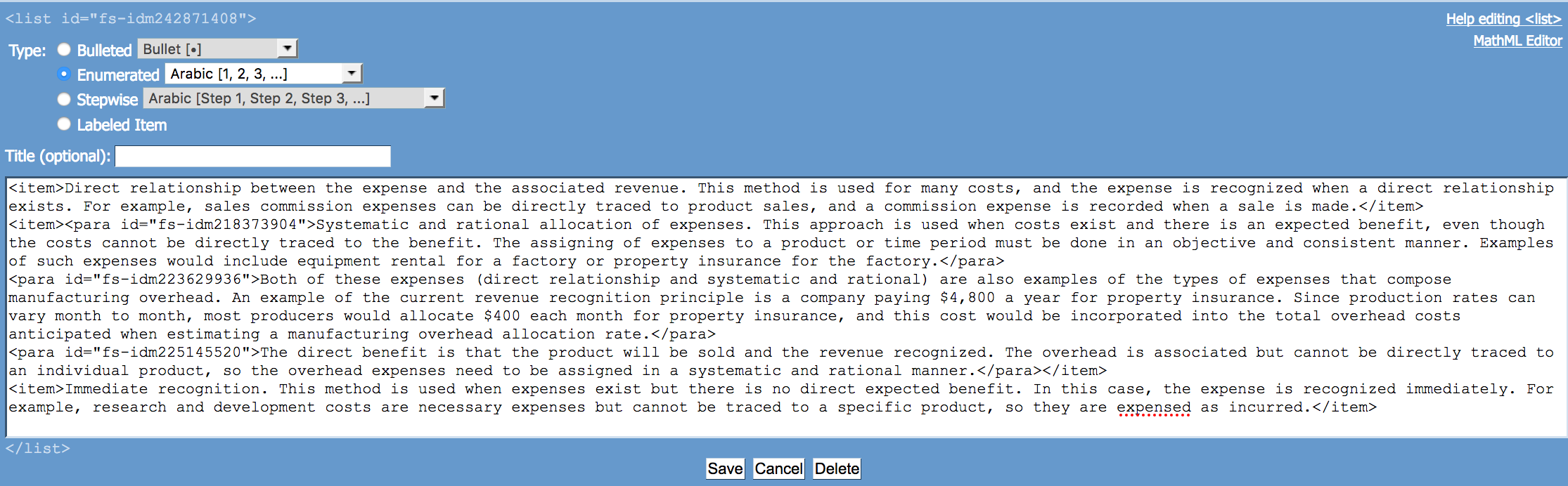 WAITING WW REVIEW: Accounting - Leading in webview lists · Issue #2031 · openstax/webview · GitHub