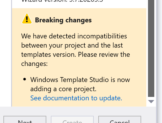 Can't create new files using Windows Template Studio after renaming the ...