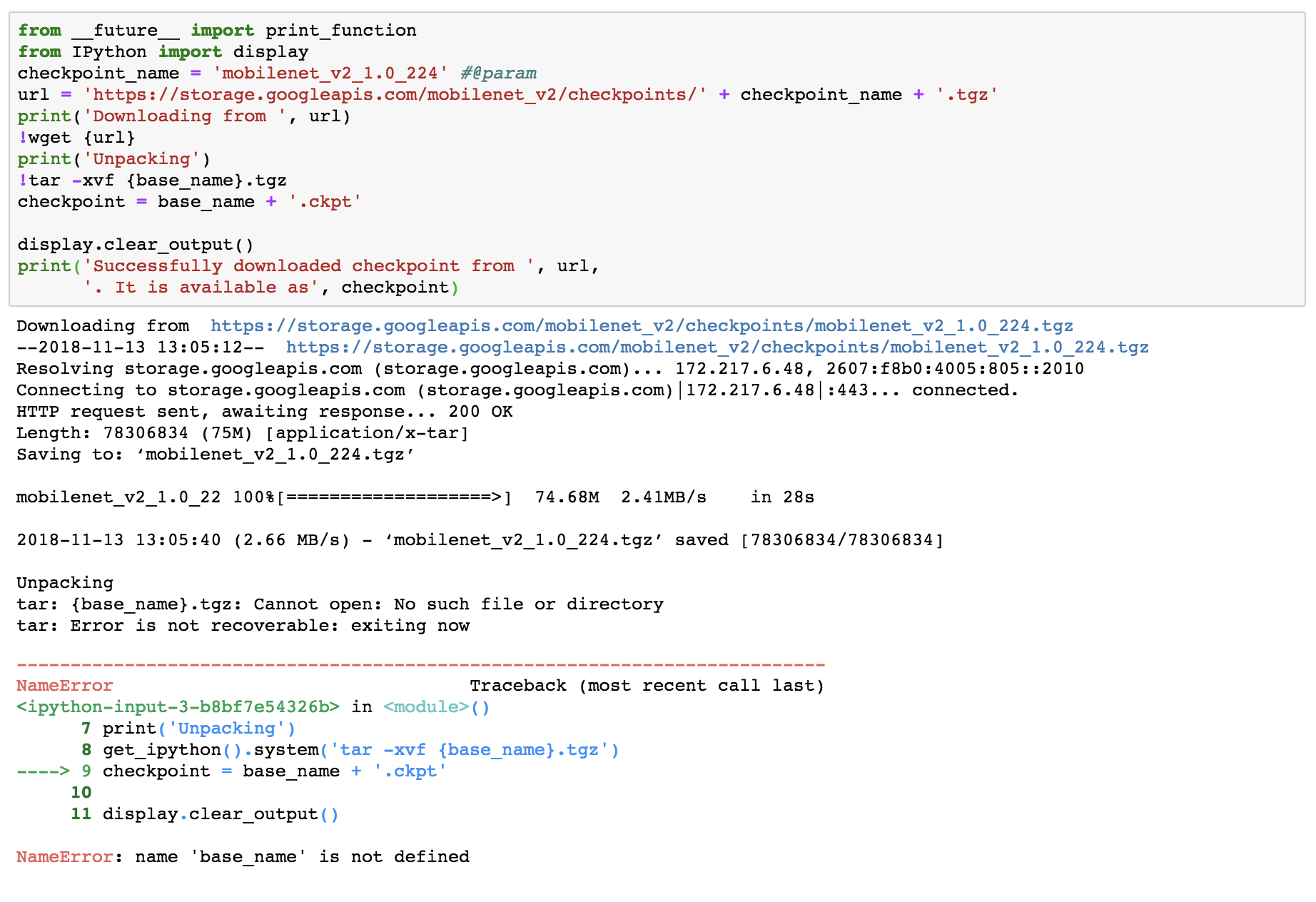Fix setup steps in mobilenet_example.ipynb by seanbae · Pull Request ...