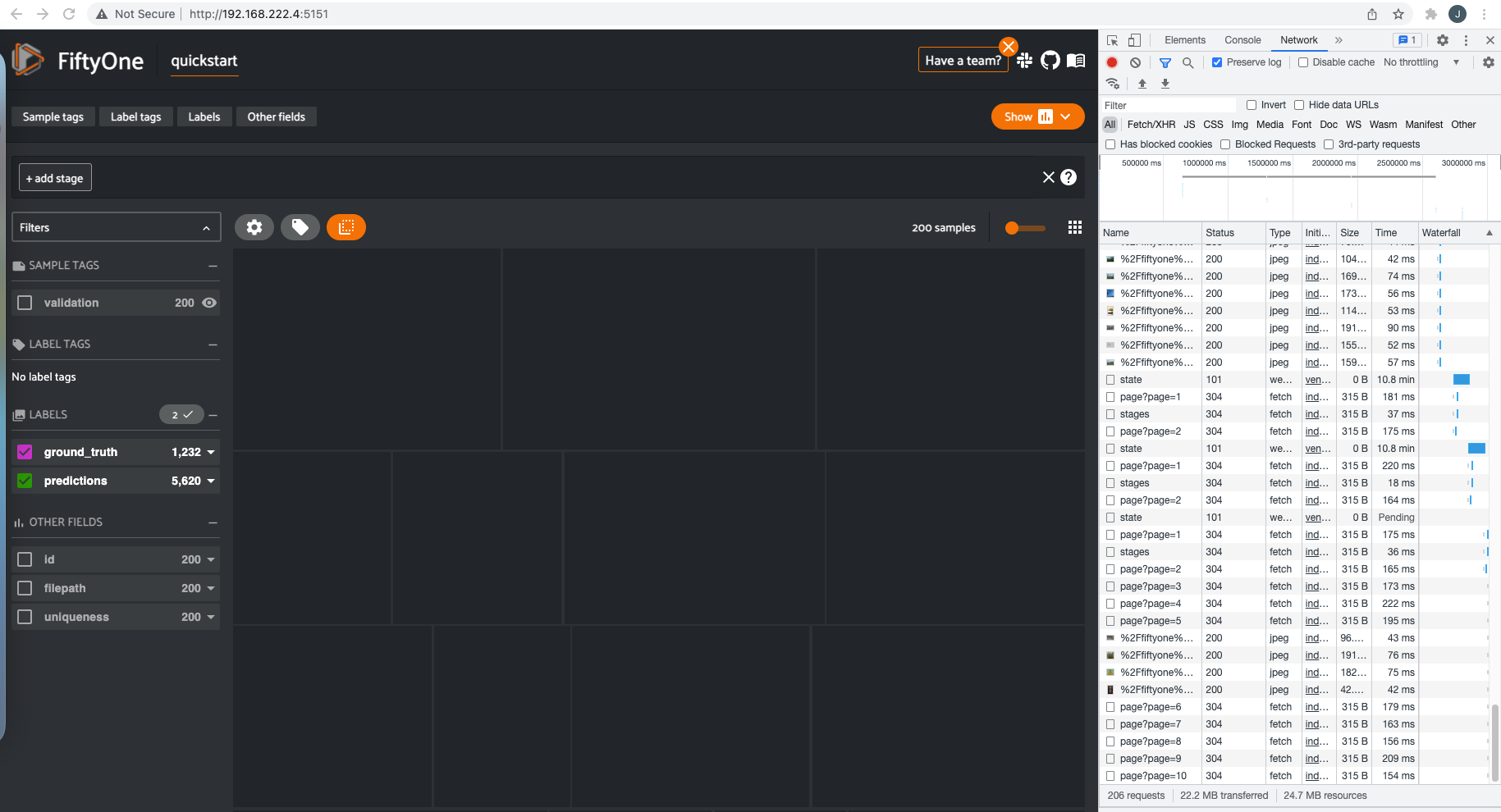 [BUG] App auto loads more pages then gets blank · Issue #1621 · voxel51/fiftyone · GitHub