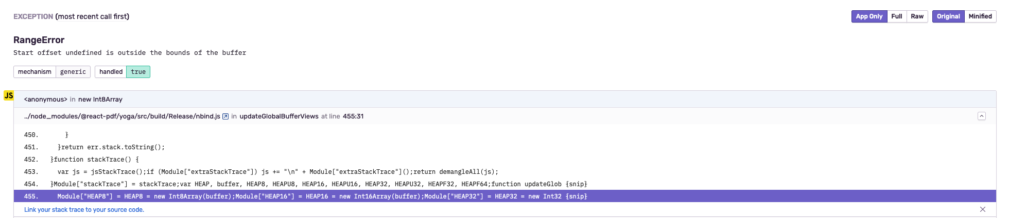 Range Error - Start offset undefined is outside the bounds of the buffer · Issue #1177 ...