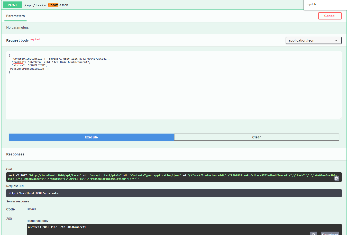 Bug in the post endpoint for updating a task /api/task · Issue #3039 · Netflix/conductor · GitHub