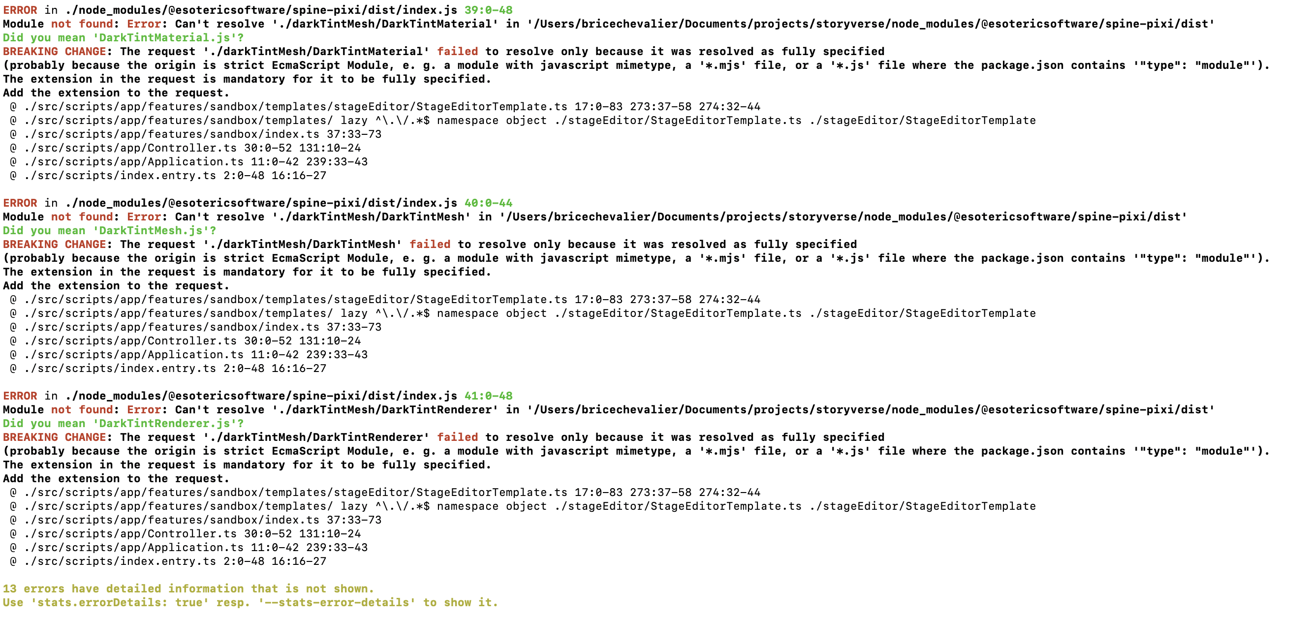 [spine-ts] version `4.2.26` not building properly because of path resolution issues · Issue ...