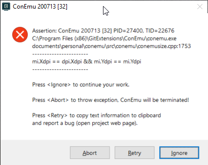 ConEmu always crashed on ext.displays connected/disconnected · Issue #8803 · gitextensions ...