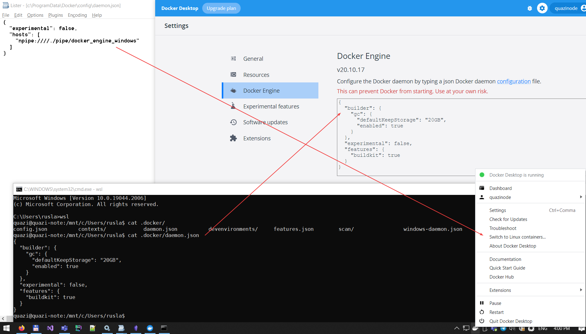 Docker 4.12.0 works only for linux · Issue #12970 · docker/for-win · GitHub