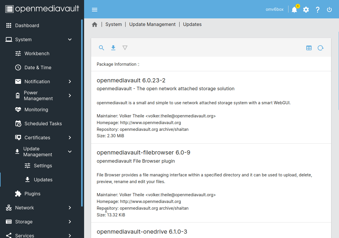OMV6: Plugin update date · Issue #1289 · openmediavault/openmediavault · GitHub