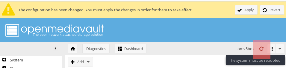 Display reboot notification · Issue #302 · openmediavault/openmediavault · GitHub