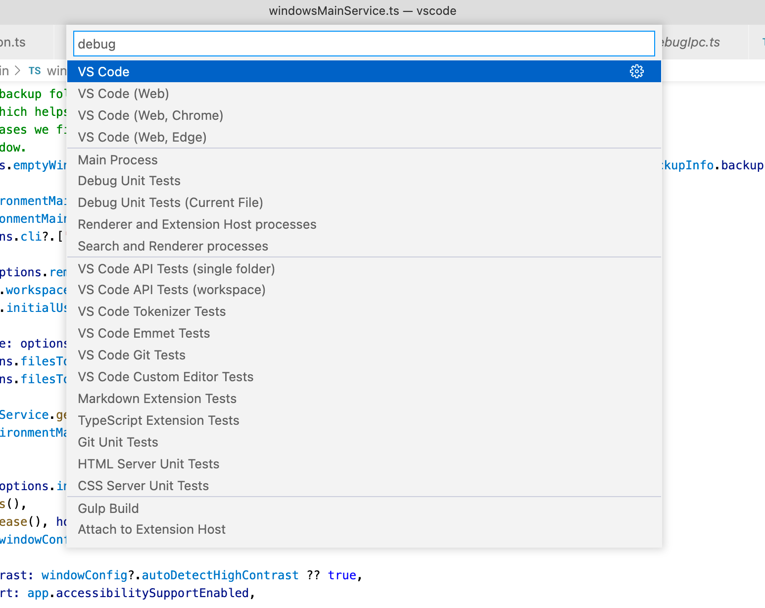 Searching among Run and Debug configurations · Issue #130545 ...
