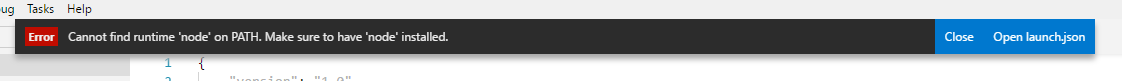 Debugger Gives No Error Message When Node Isnt Installed · Issue 1417 · Microsoftvscode · Github
