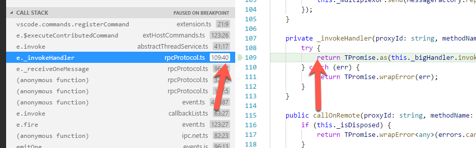 Eh Debugging Bogus Column Numbers · Issue 33338 · Microsoftvscode · Github