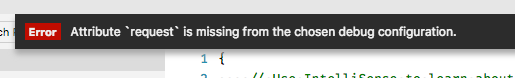 Running a launch config with a missing "request" attribute fails ...