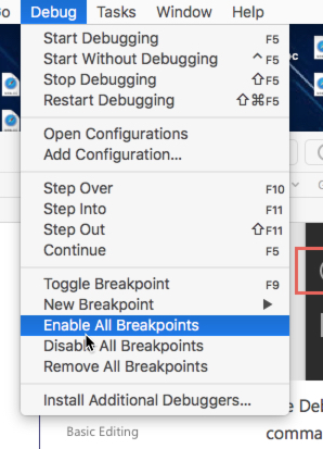 Debug menu screenshot misses "Enable All Breakpoints" action · Issue #1424 · microsoft/vscode ...