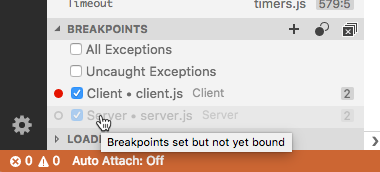 use singular form of "breakpoints set but not yet bound" message ...