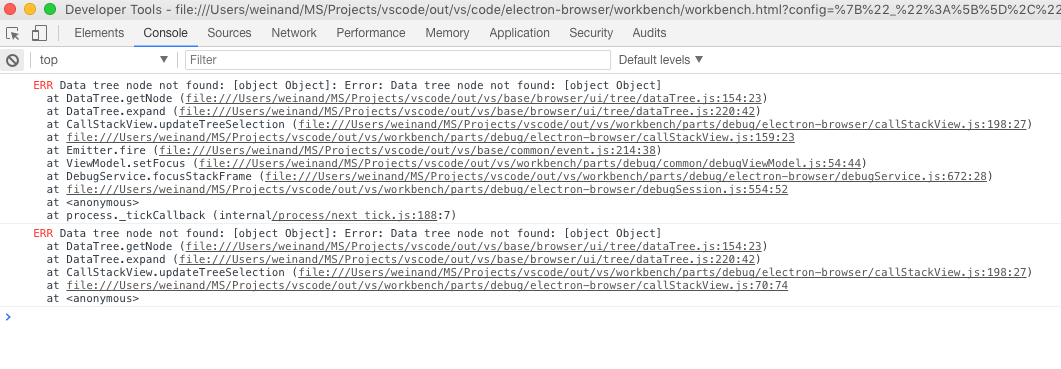 Callstackfree Throws On Stepping · Issue 63773 · Microsoftvscode · Github 
