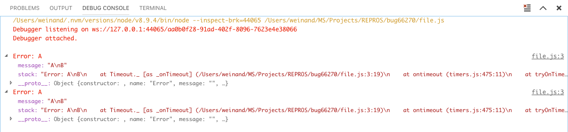Multiline Console Messages Are Not Shown In Debug Console · Issue 66270 · Microsoftvscode