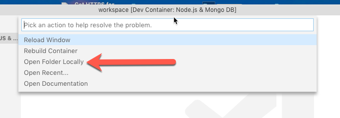 Always Offer A Reopen Folder Locally In Case Of Errors · Issue 804 · Microsoftvscode Remote