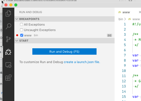Breakpoints view should appear under debug's start view · Issue #90225 · microsoft/vscode · GitHub