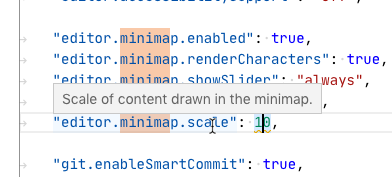 "editor.minimap.scale" setting: add value range to description · Issue #91386 · microsoft/vscode ...