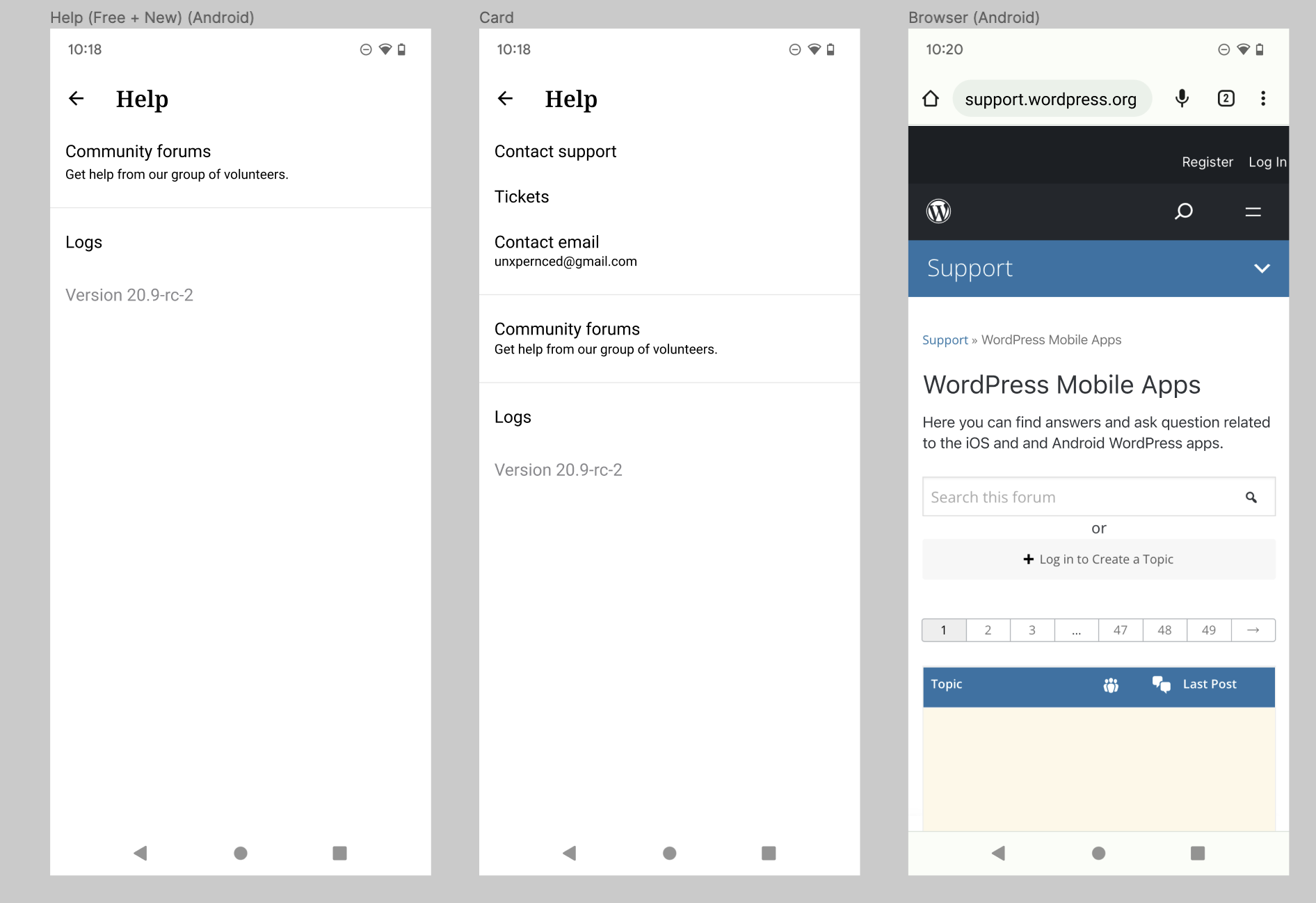 Direct users to the new .org Mobile forum · Issue #17801 · wordpress-mobile/WordPress-Android ...