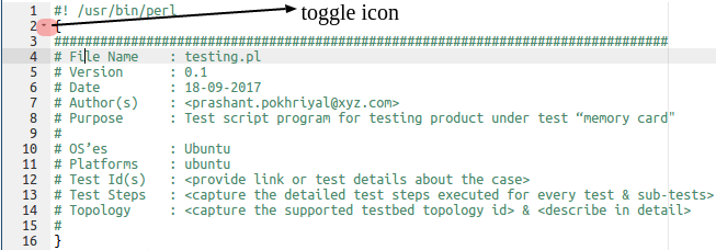 How to explicitly add fold toggle functionality to some lines of code ...
