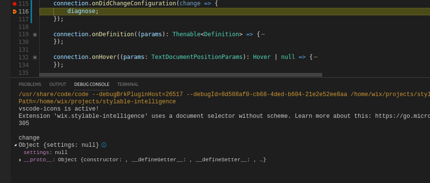 Settings is null in configuration change event · Issue #54821 ...