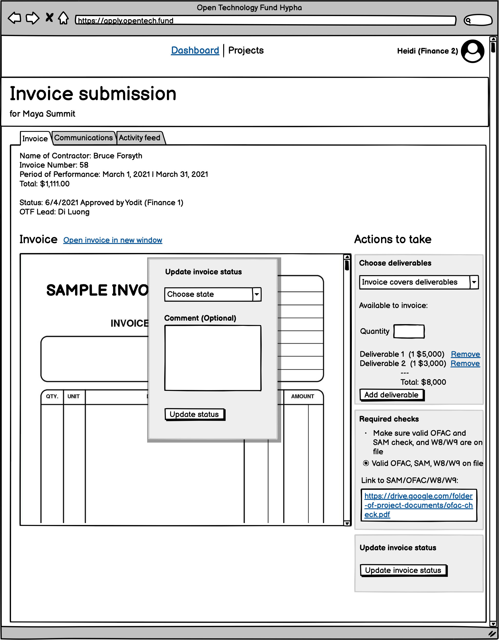 Finance level 2 user can review and approve invoice · Issue #2445 · HyphaApp/hypha · GitHub