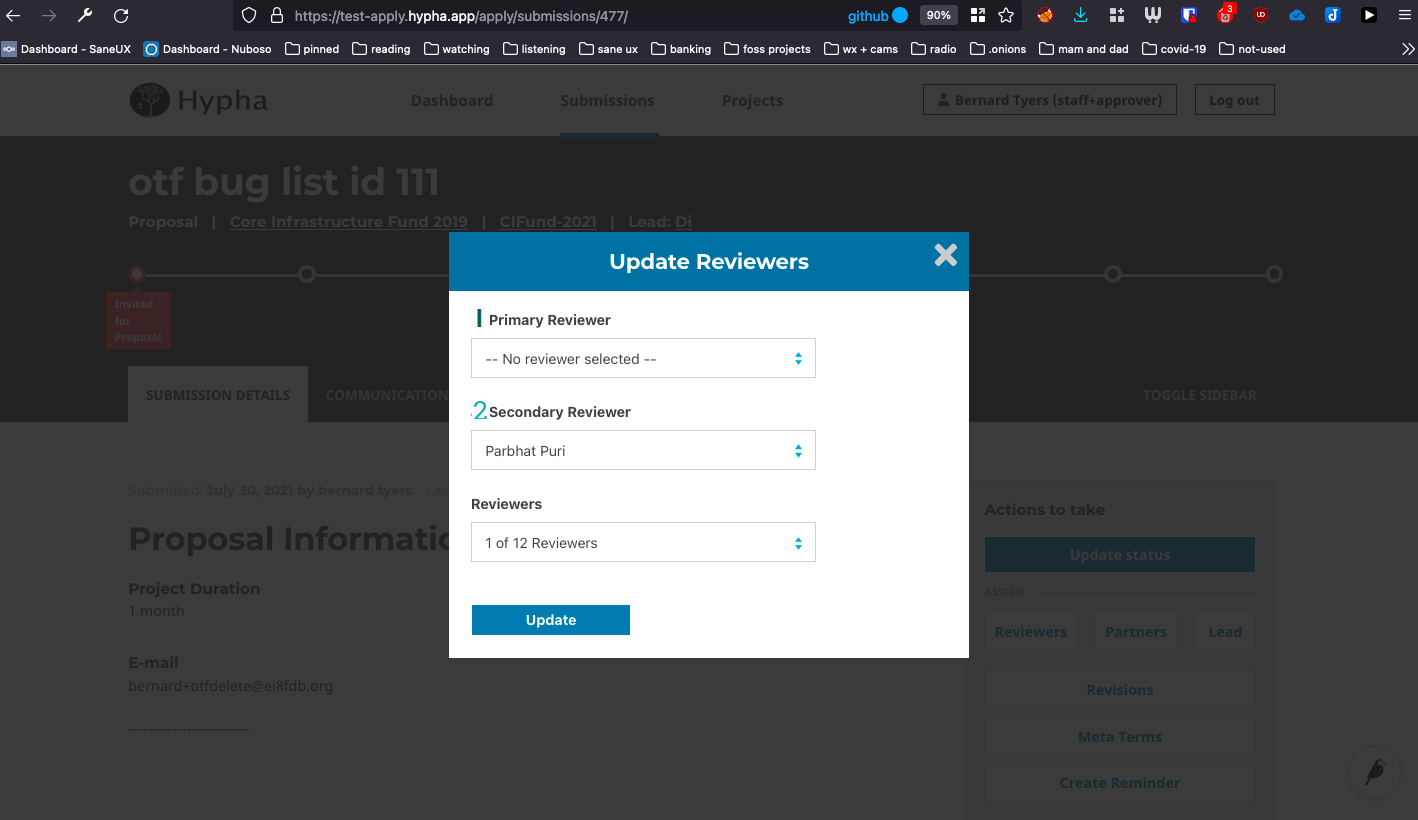 No way to remove staff reviewer once assigned · Issue #1575 · HyphaApp/hypha · GitHub