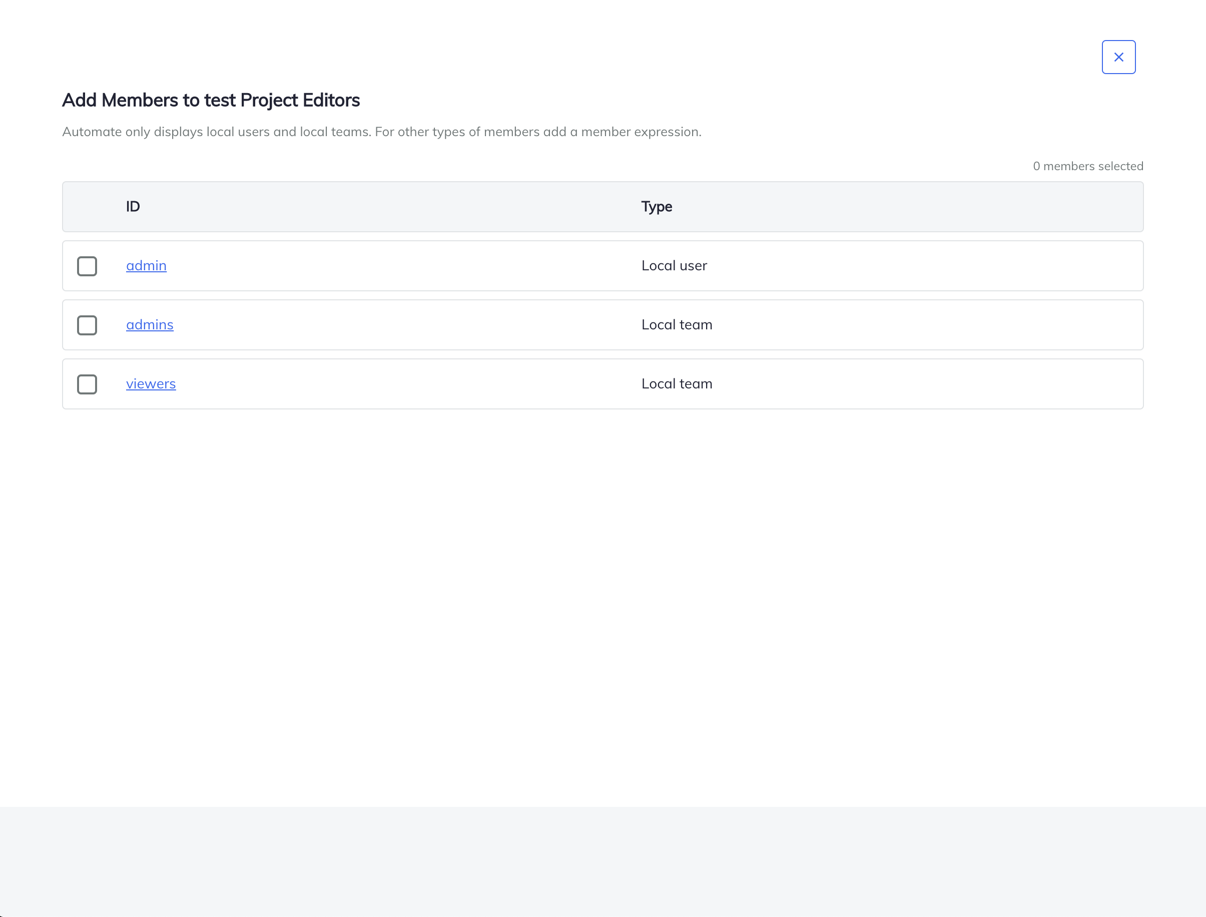 Policy member add modal renders incorrectly when navigated to directly ...