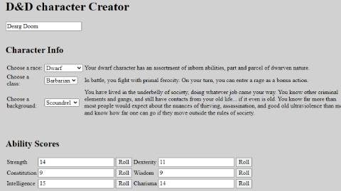 GitHub - NewAgeRobot/DnDCharacterCreator: This site was intended to ...