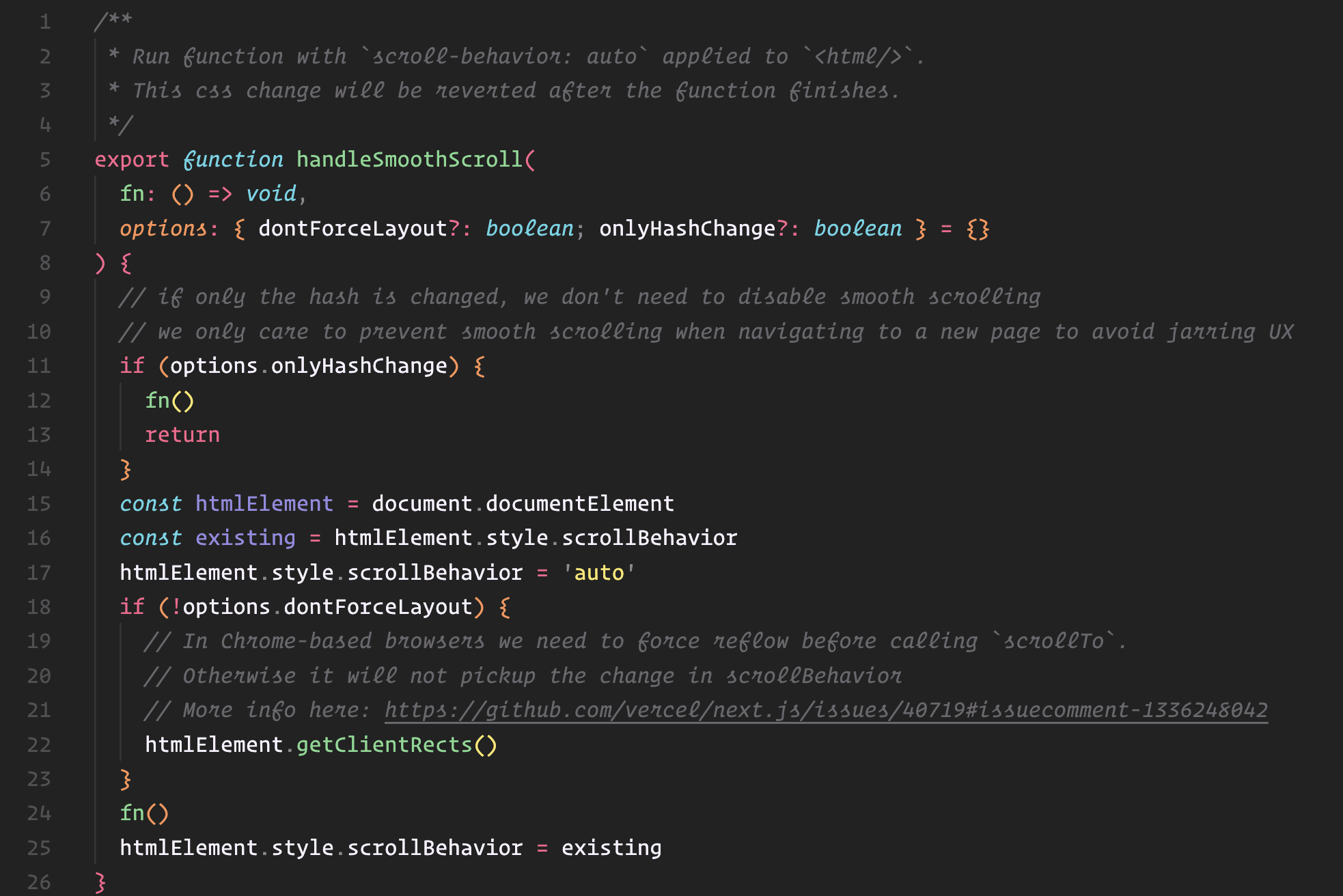App Router: Link component is not respecting scroll-behavior: smooth when only hash changes ...