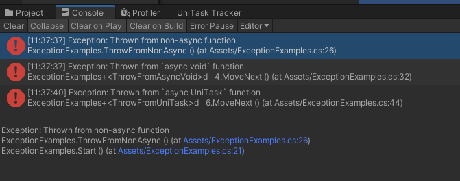 Change default logging for unhandled exceptions · Issue #40 · Cysharp/UniTask · GitHub