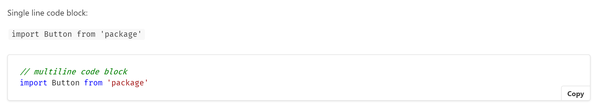 Incorrect formatting of single line code blocks since 6.3 · Issue ...