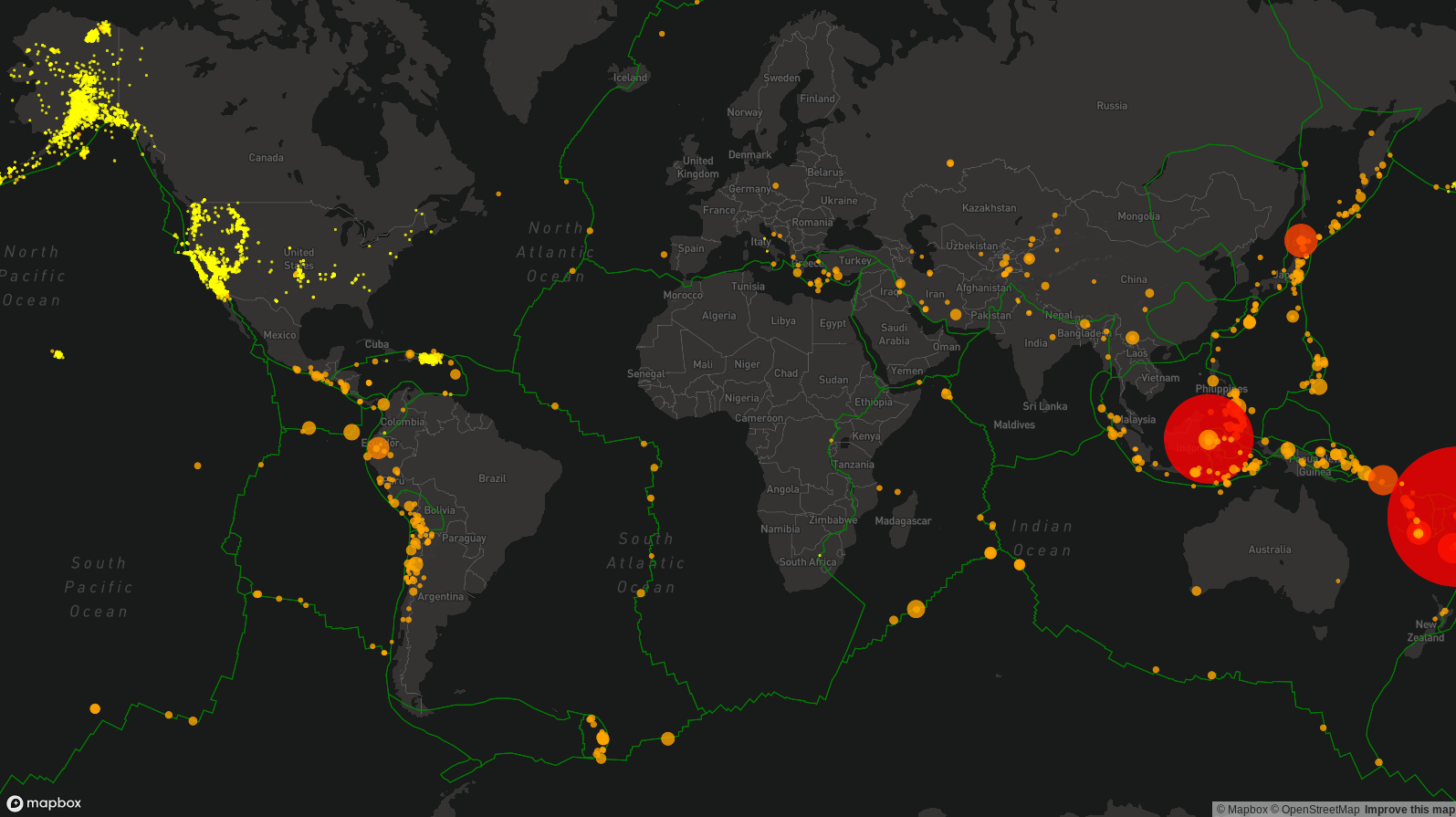 GitHub - friessm/Earthquakes: Visualization of earthquake using mapbox_gl