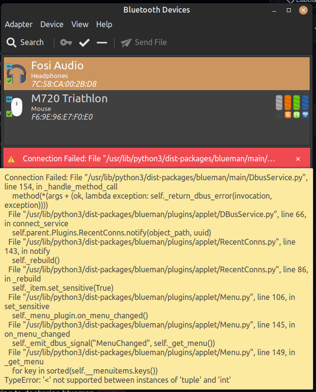 Unable to connect to bluetooth speaker, stack trace in UI · Issue #1899 · blueman-project ...