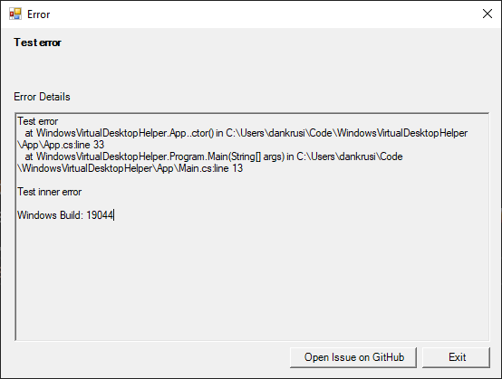 Windows 11 Crash on Start · Issue #1 · dankrusi/WindowsVirtualDesktopHelper · GitHub