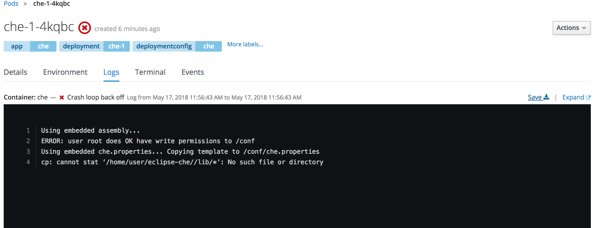 mini-che is failing on start of minishift · Issue #2391 · minishift/minishift · GitHub