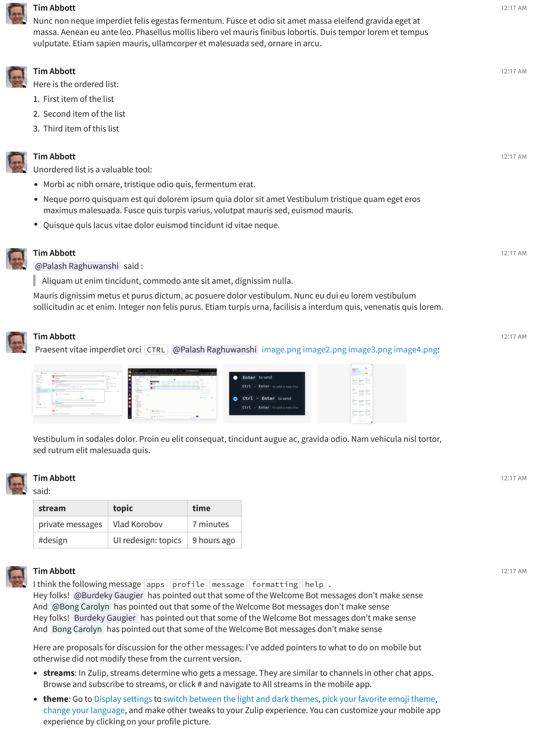 UI redesign: message typography, including mention pills · Issue #22022 · zulip/zulip · GitHub