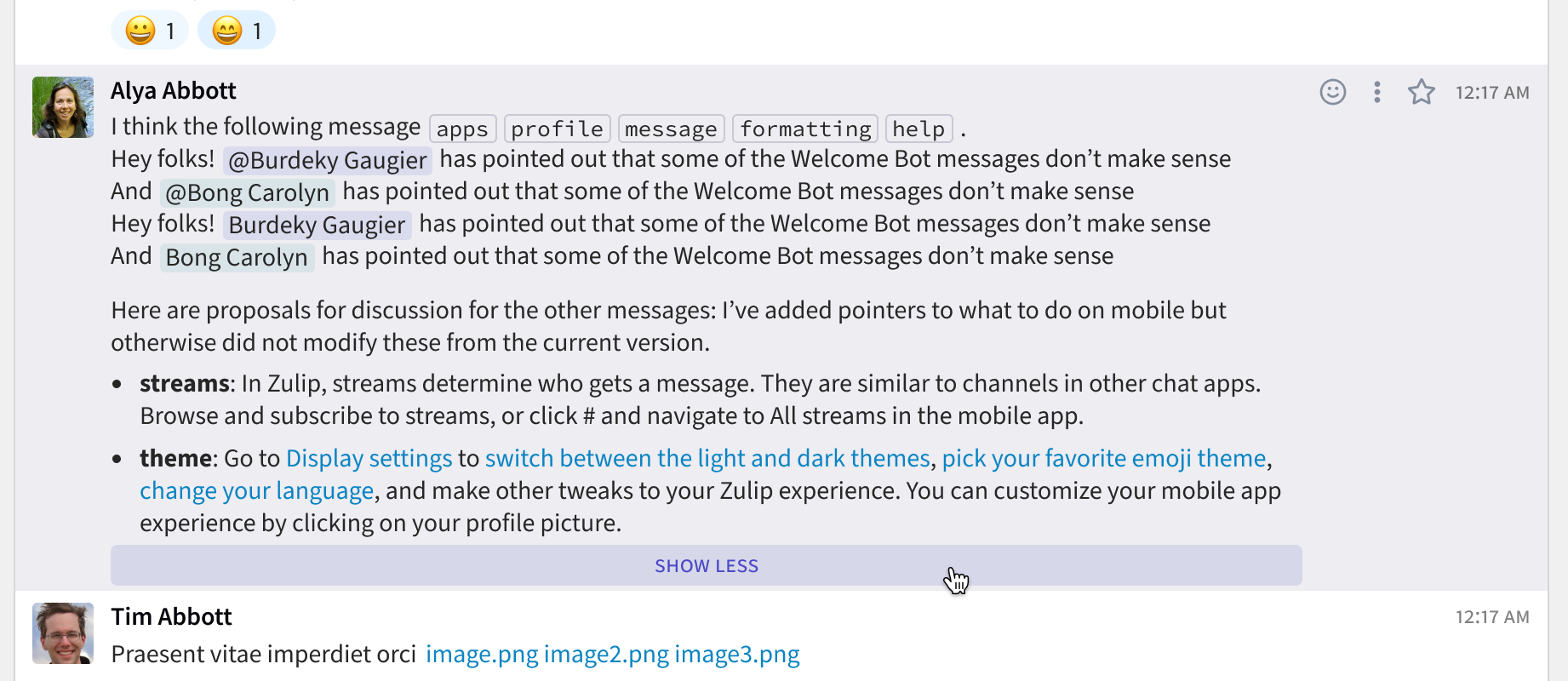 UI redesign: more-less message interaction · Issue #22801 · zulip/zulip · GitHub