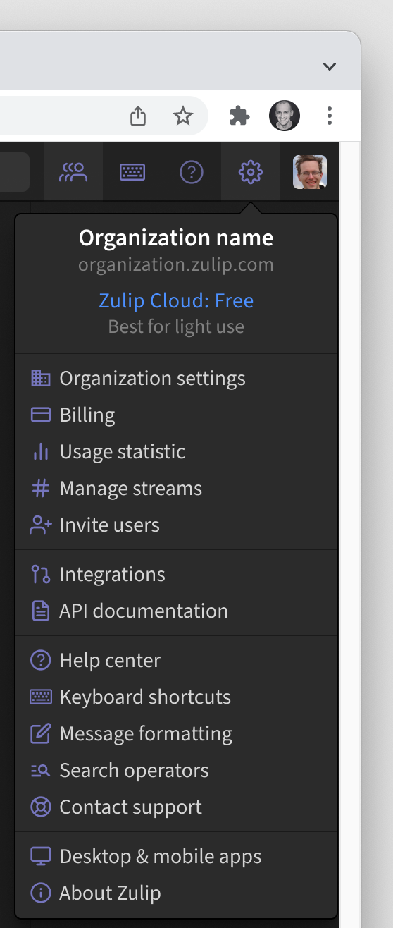 Ui Redesign Profile And Settings Pop Over Menu · Issue 22802 · Zulip Zulip · Github