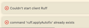 Error: command 'ruff.applyAutofix' already exists · Issue #127 · astral ...