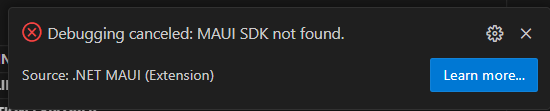 [BUG] NET MAUI SDK: not found · Issue #269 · microsoft/vscode-dotnettools · GitHub