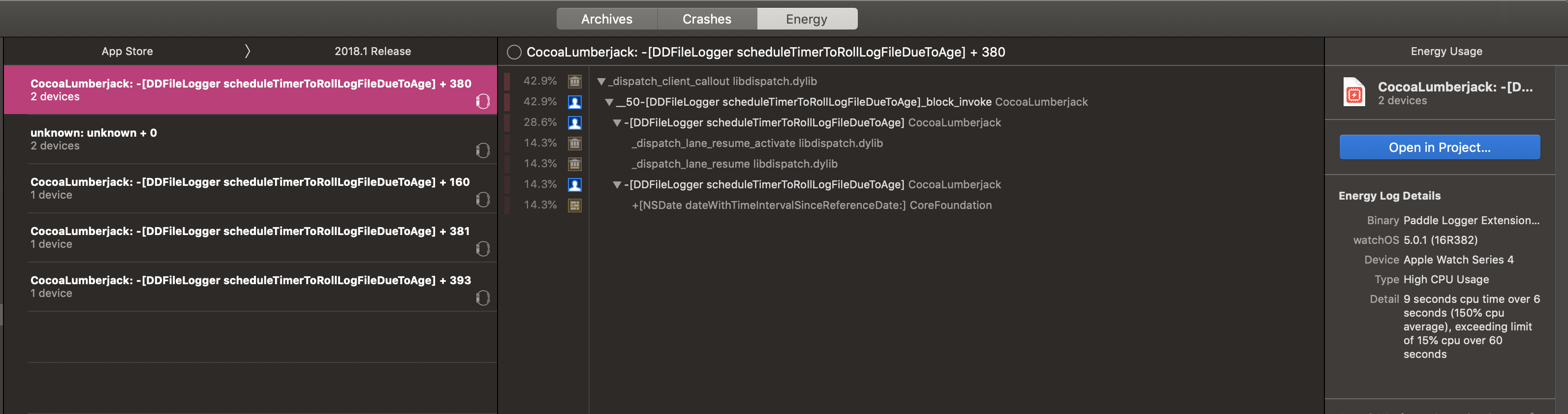 scheduleTimerToRollLogFileDueToAge causing high CPU / Energy Consumption · Issue #990 ...