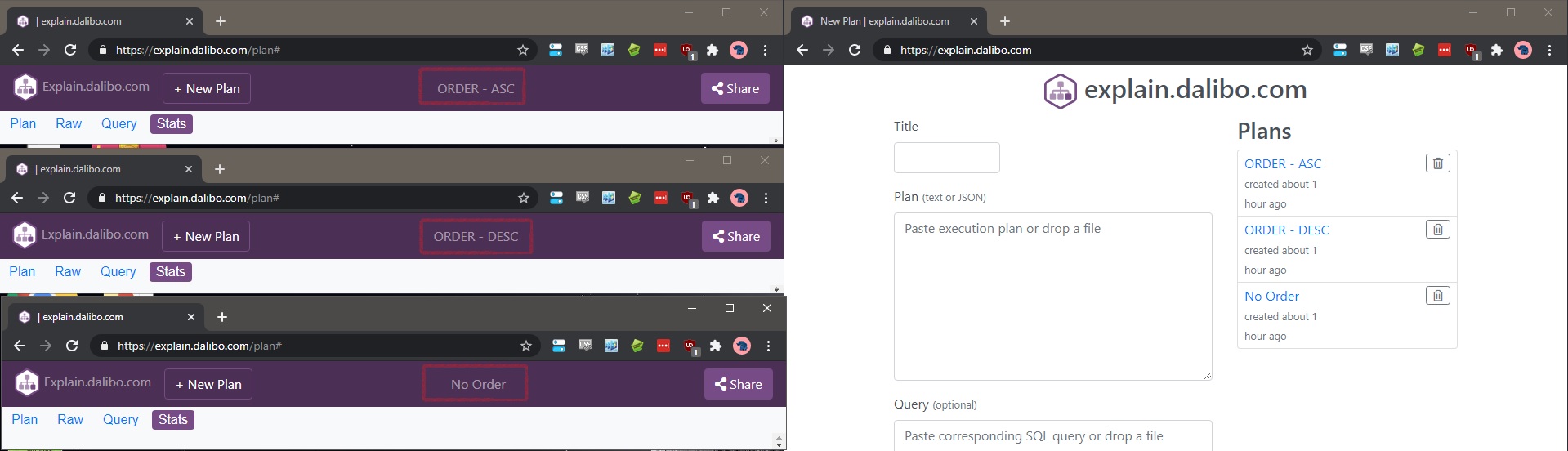 Display name of plan in tab title? · Issue #320 · dalibo/pev2 · GitHub