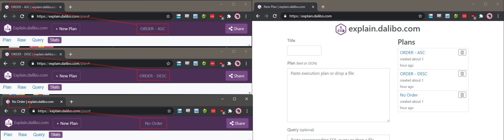 Display name of plan in tab title? · Issue #320 · dalibo/pev2 · GitHub