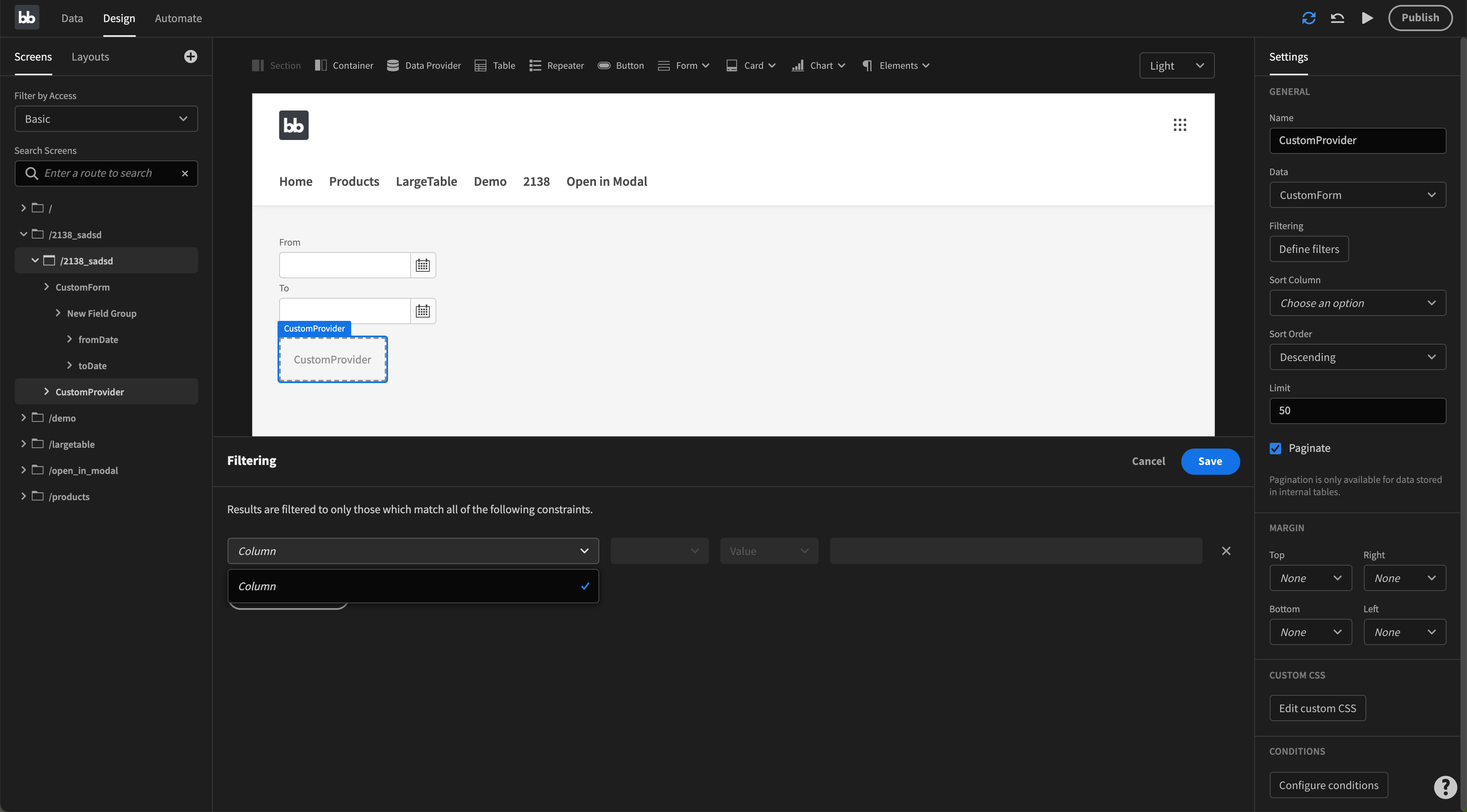 Unable to use a Date Picker to apply a greater/less than filter · Issue #2138 · Budibase ...