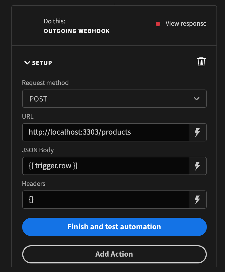 Unable to sent trigger.row via outgoing webhook automation · Issue #2634 · Budibase/budibase ...